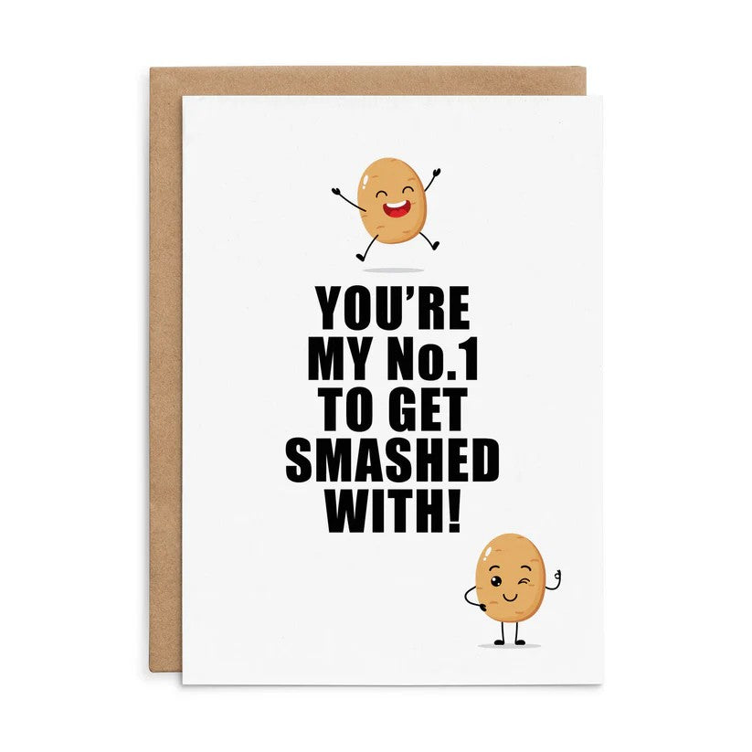 Defamations Card - You're My No. 1 To Get Smashed With! – Lazy Frog Gifts