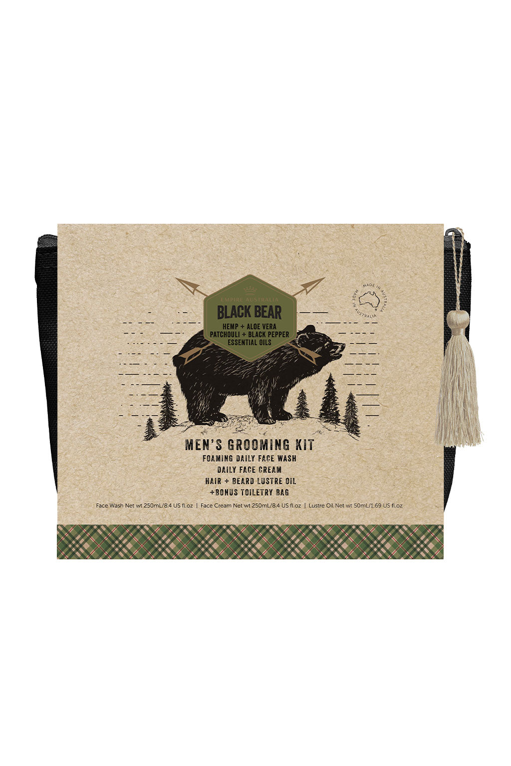 Black Bear Men's Grooming Kit - Hemp & Aloe Vera – Lazy Frog Gifts